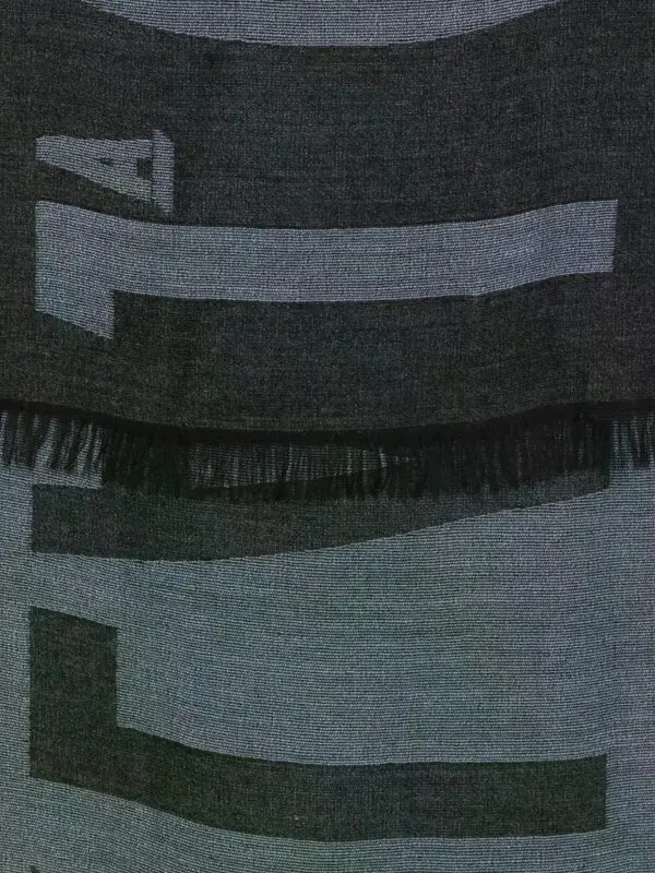 ALVIERO MARTINI 1° CLASSE Logo-detail Fringed-edges Scarf