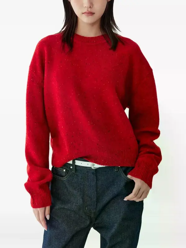 STUDIO TOMBOY Speckled Knit Sweater - Red