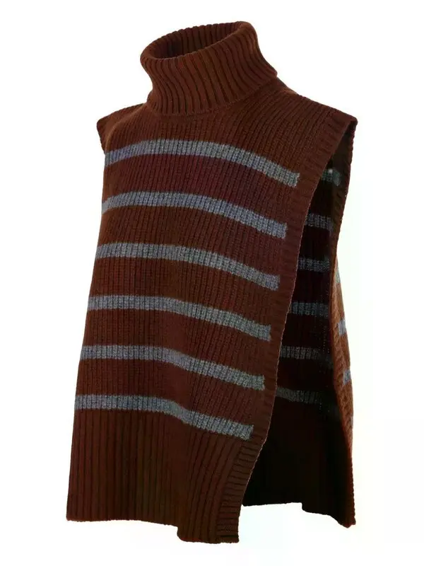 DAVANTINO Striped Turtleneck Sweater - Brown