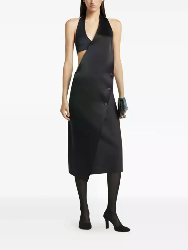 COURREGES Double-breasted Crossover-front Midi Dress