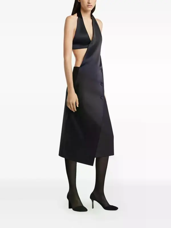 COURREGES Double-breasted Crossover-front Midi Dress
