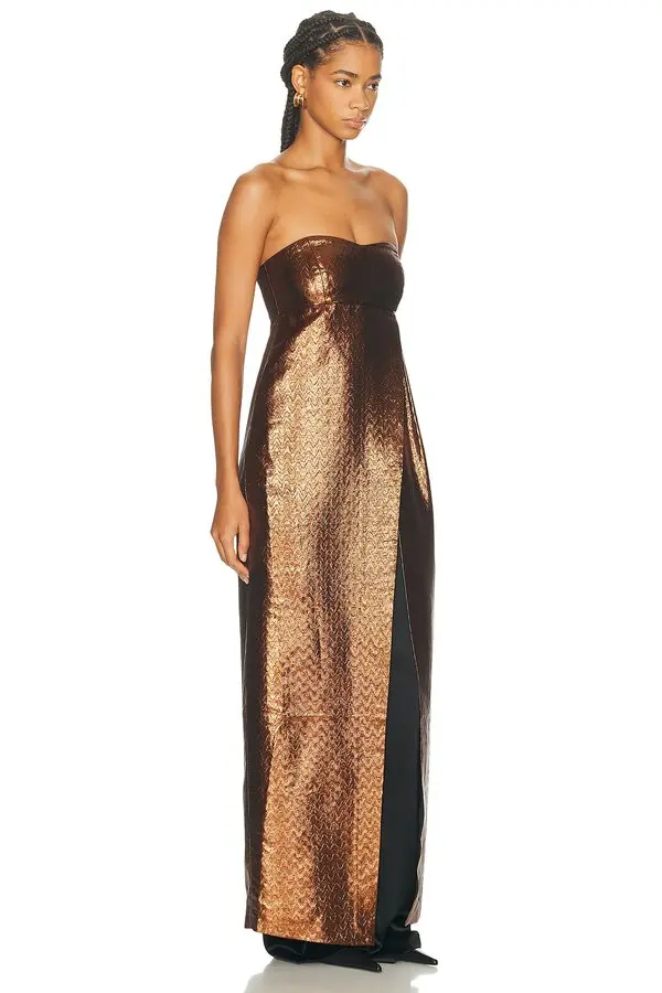 SEV Metallic Long Open Dress