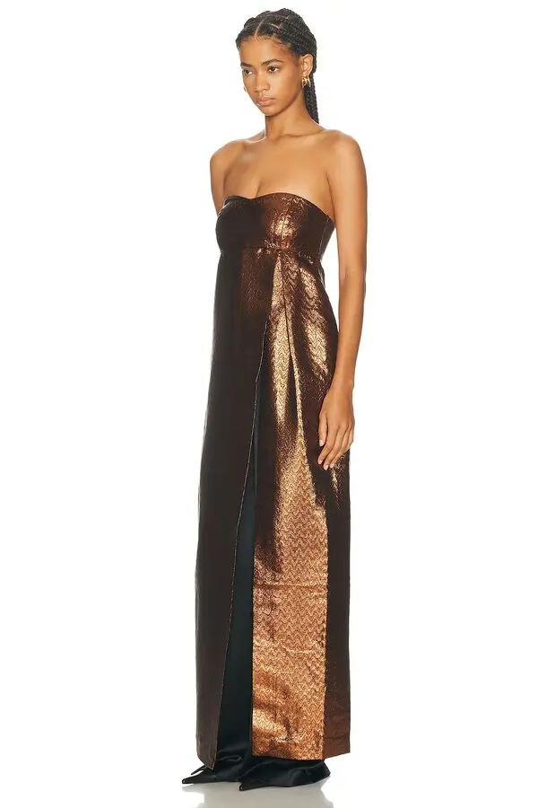 SEV Metallic Long Open Dress