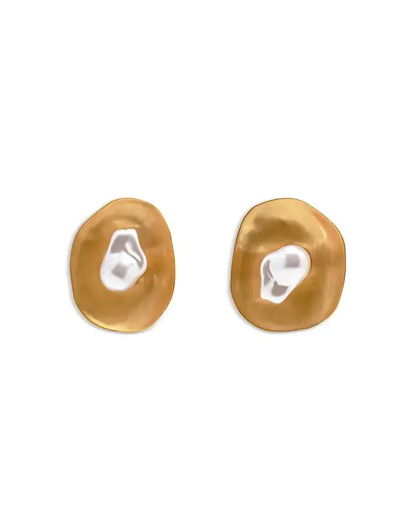 Cult Gaia Marzia Imitation Pearl Drop Earrings - Gold