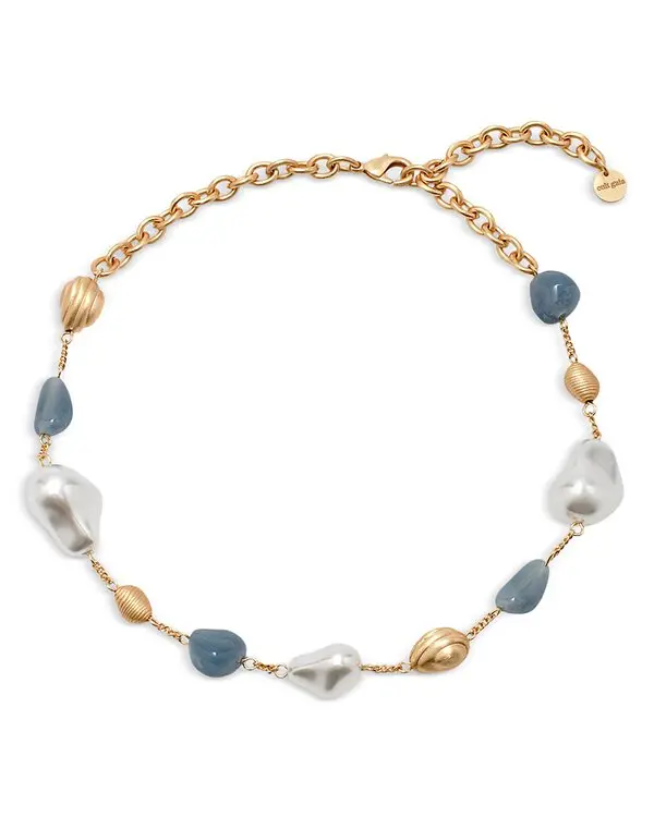 Cult Gaia Verona Stone Choker Necklace - Gold/blue