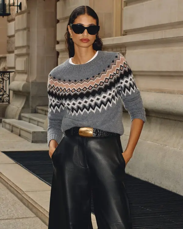 Bloomingdale'S Fairisle Crewneck Sweater