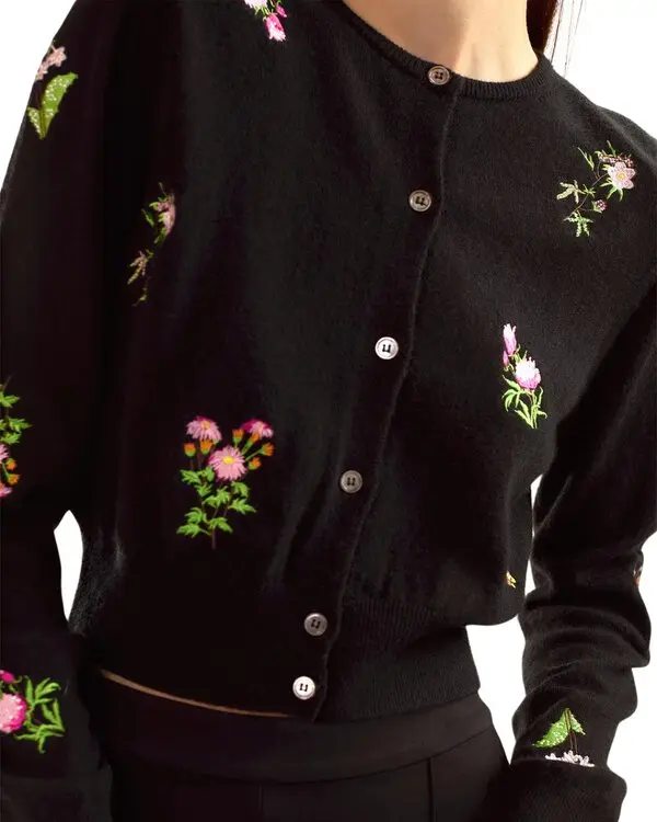 Cynthia Rowley Forget Me Not Cardigan - Black Multi