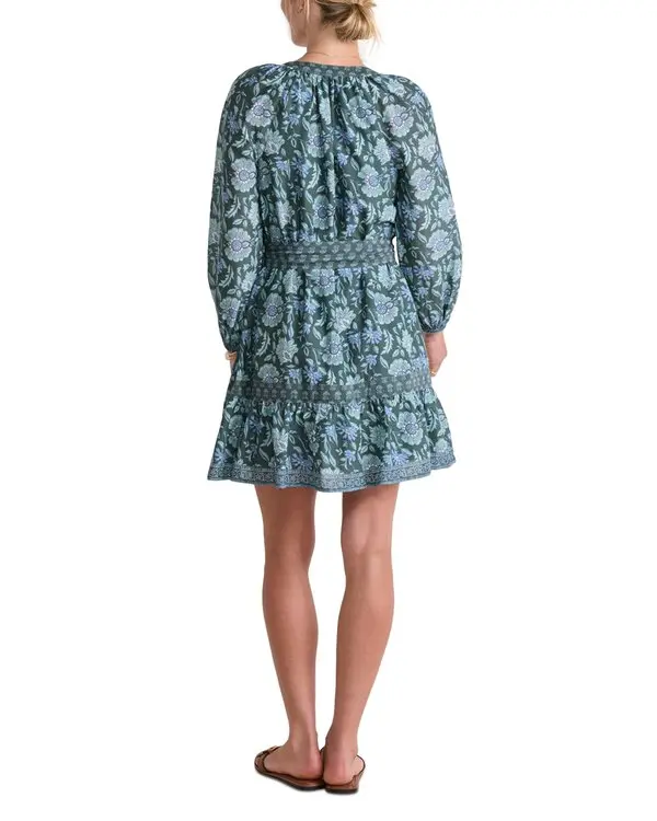 Vineyard Vines Long Sleeve Belted Dress - Edie Floral Balsam