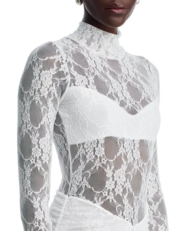 NIGHTCAP Drop Waist Lace Mini Dress - White