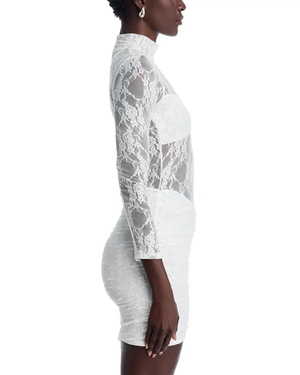 Nightcap Drop Waist Lace Mini Dress - White