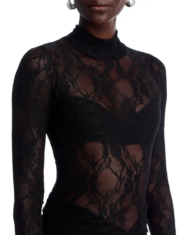 NIGHTCAP Drop Waist Lace Mini Dress - Black