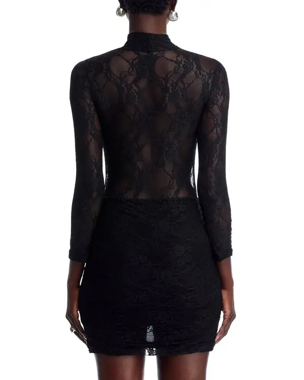 nightcap clothing lace dress Cheval Lace L/S Mini Black / M