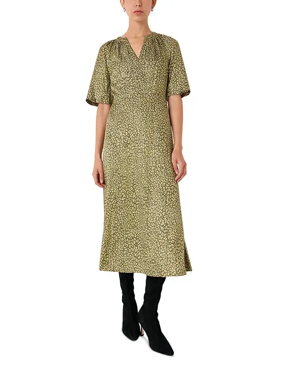 Whistles Leopard Print Midi Dress