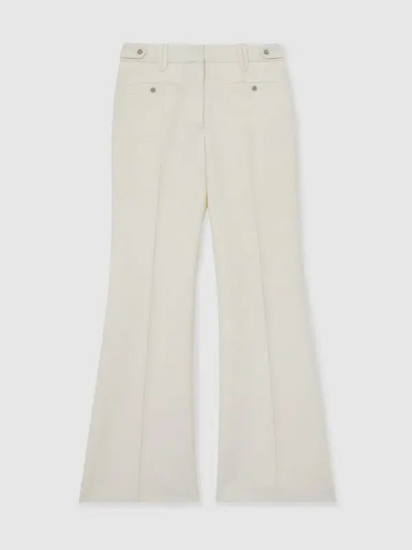 REISS Athena Atelier Wool Flared Trousers