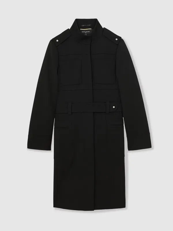 REISS Wool Belted Long Coat
