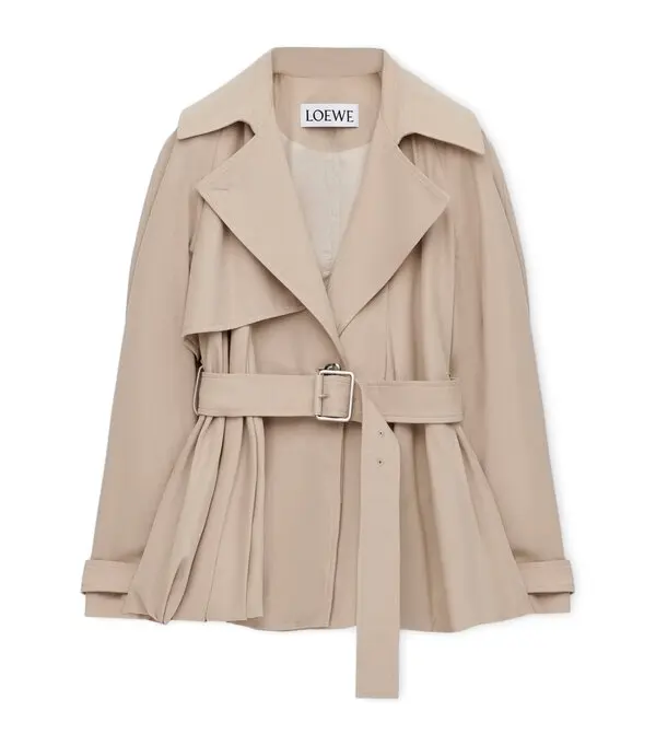 Loewe Cotton Belted Short Trench Coat