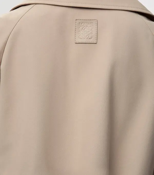Loewe Cotton Belted Short Trench Coat - Beige