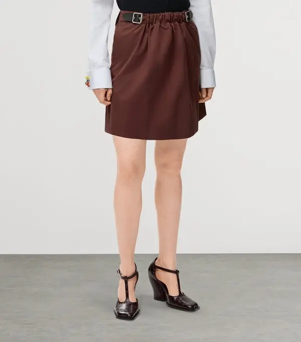 Loewe Cotton-silk Buckled Mini Skirt