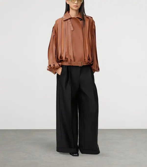 Loewe Wool-silk Wide-leg Trousers