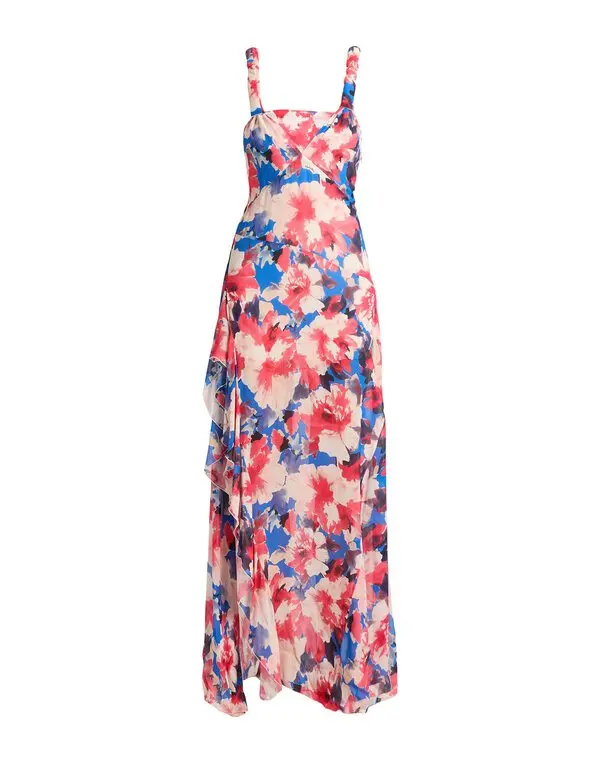 Patrizia Pepe Multicolor Floral Print Viscose Maxi Dress With Ruffles