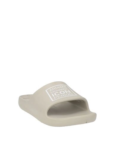 Armani Exchange Rubber Pool Slides With Logo - Grey