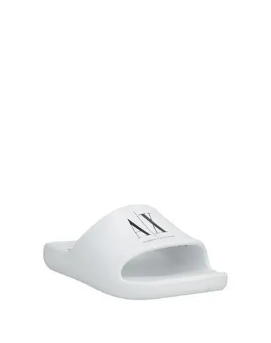 Armani Exchange Rubber Slides - White