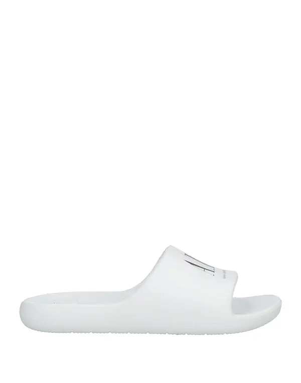 Armani Exchange Rubber Slides - White