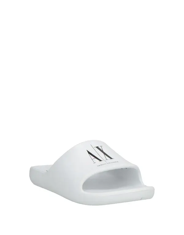 Armani Exchange Rubber Slides - White
