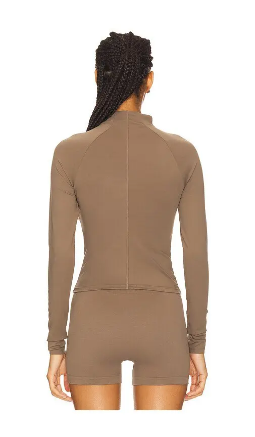 P.E Nation Routine Quarter Zip Long Sleeve Top - Walnut