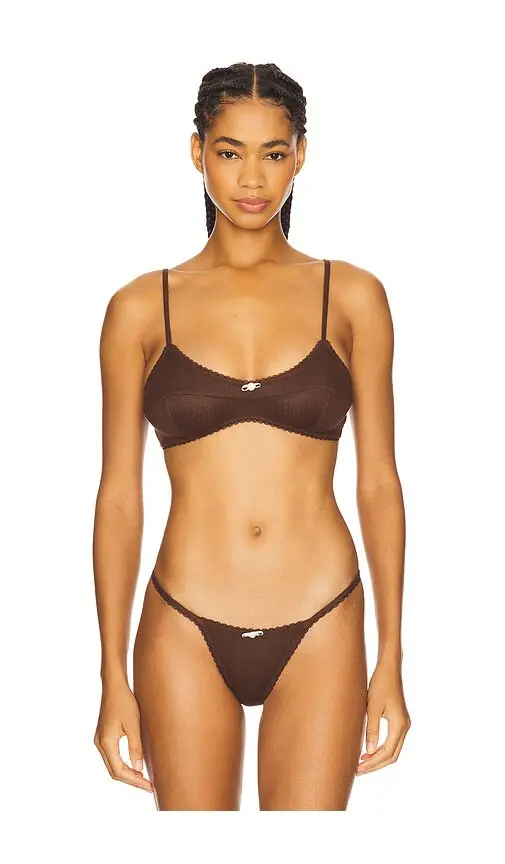 For Love & Lemons Elliana Bralette In Brown - Chocolate