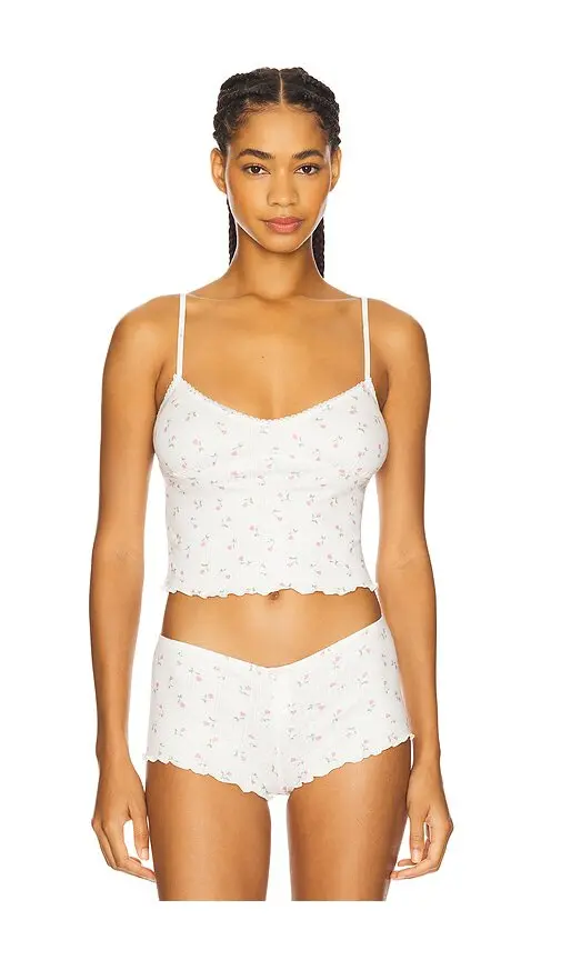 For Love & Lemons Elliana Sleep Top - White