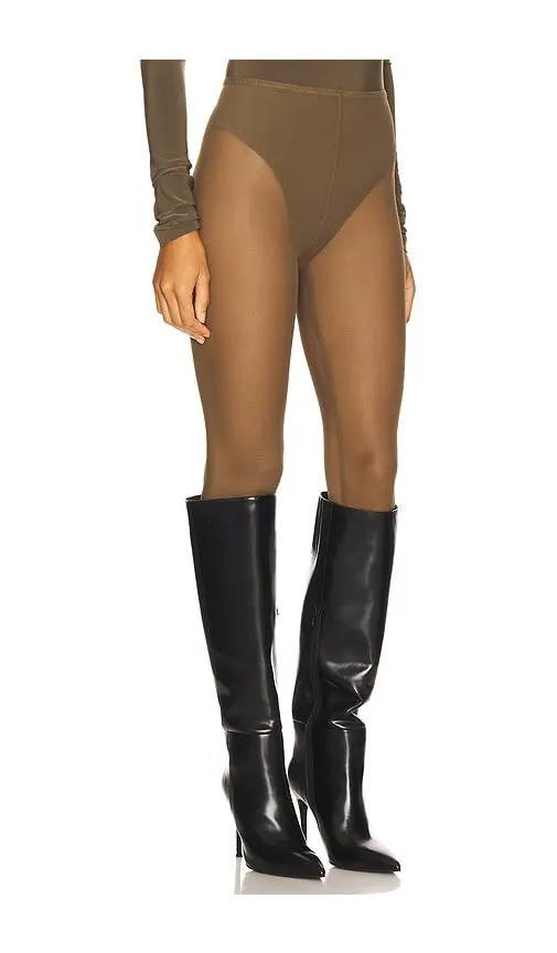 Norma Kamali Legging With Footie In Olive