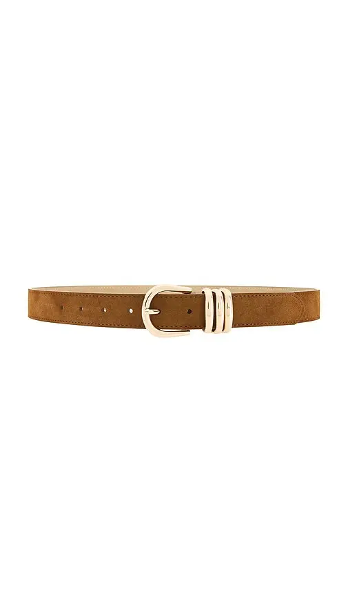 PETIT MOMENTS Polished Belt - Saddle Suede & Gold