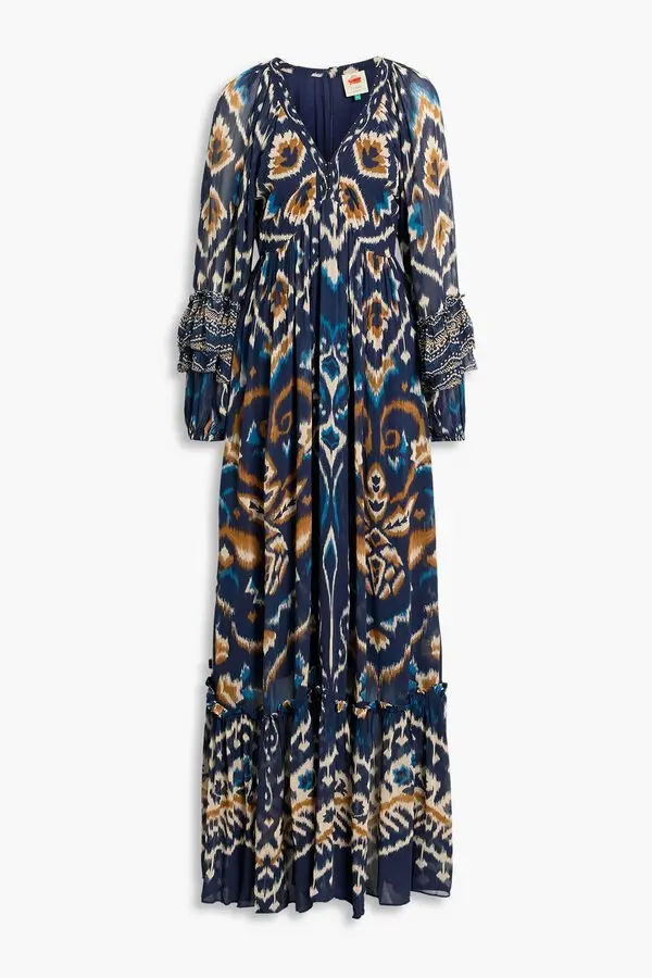 Farm Rio Printed Crepe De Chine Maxi Dress