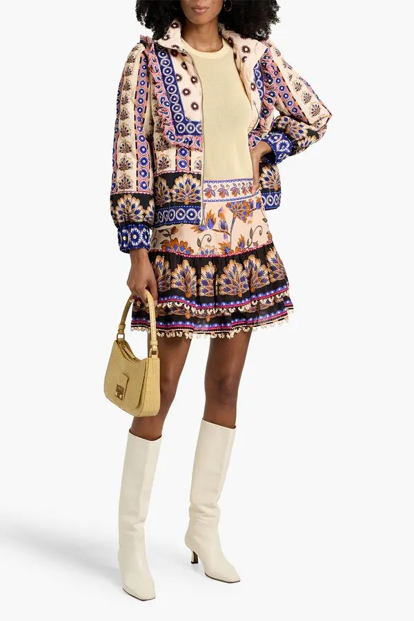 Farm Rio Floral-print Padded Shell Jacket