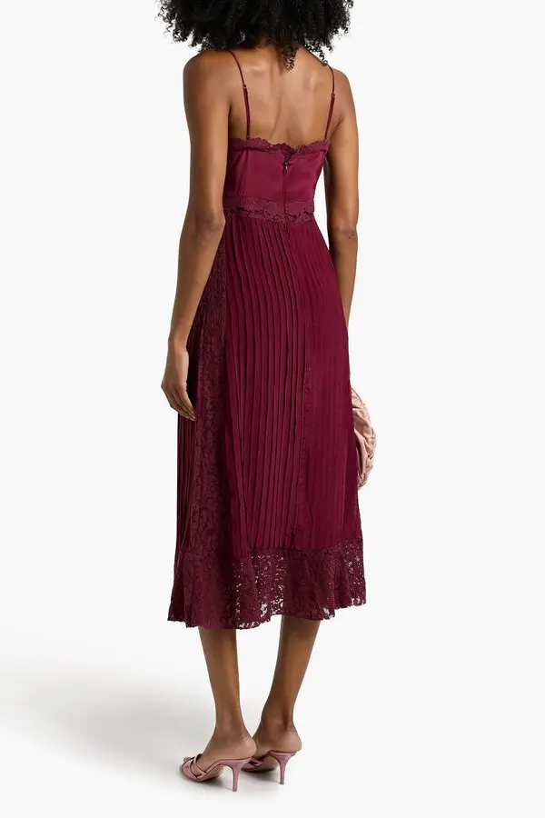 FARM Rio Purple Lace Sleeveless Midi Dress, Purple / L