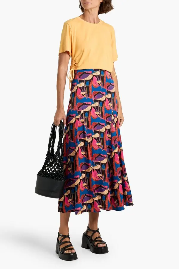 Farm Rio Printed Woven Midi Skirt