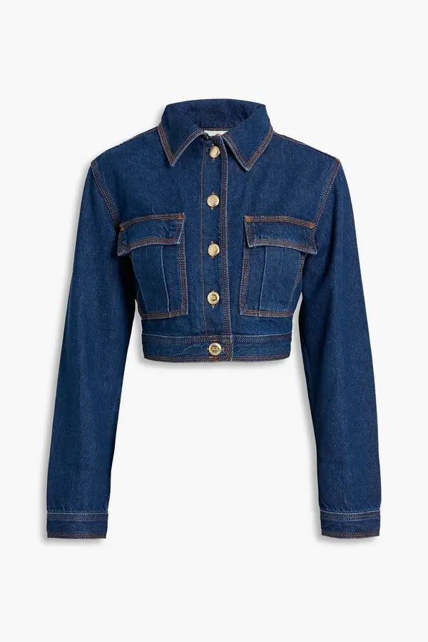 Farm Rio Cropped Denim Jacket