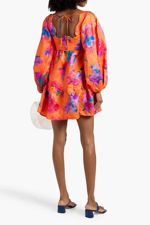 Farm Rio Printed Jacquard Mini Dress