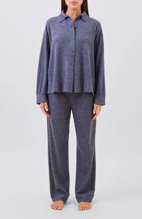 PAPINELLE Super Soft Waffle Knit Pajamas - Steel Blue