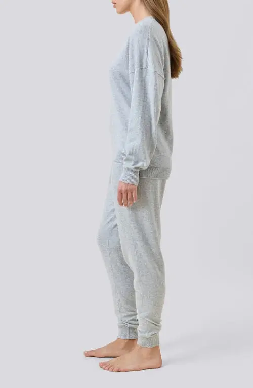 PAPINELLE Cotton & Cashmere Crewneck Pajama Top - Grey