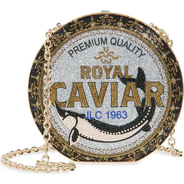 Judith Leiber Royal Caviar Tin Clutch - Silver Labrador Multi