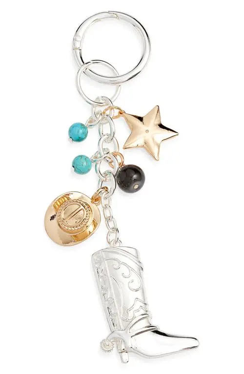 Chelsea28 Western Bag Charm - Turquoise Multi- Goldilver
