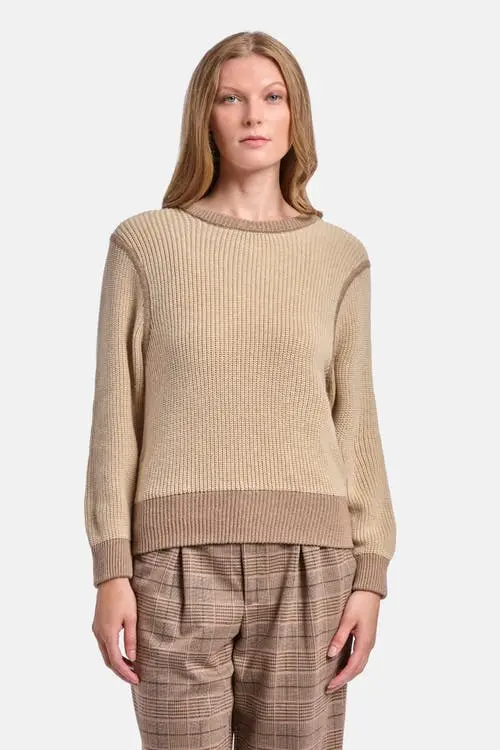 CAPSULE 183 Contrast Trim Cotton-cashmere Sweater