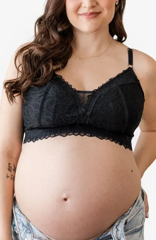 DAVIN & ADLEY Riley Pumping & Nursing Lace Bralette - Black