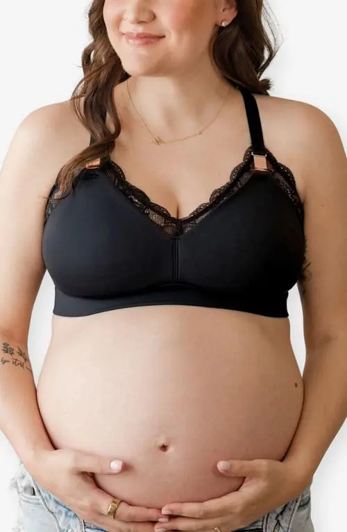 DAVIN & ADLEY Busty Sizeella Maternity & Nursing Lace Bralette - Black