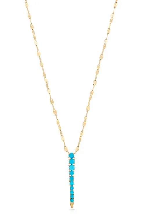 Lana Jewelry 14k Gold And Turquoise Tennis Pendant Necklace - Yellow Gold