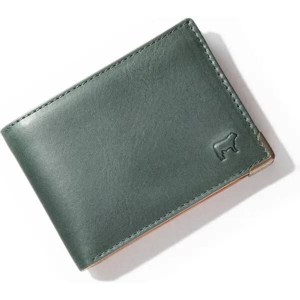 Will Leather Goods William Two Tone Bifold Wallet - Green/tan