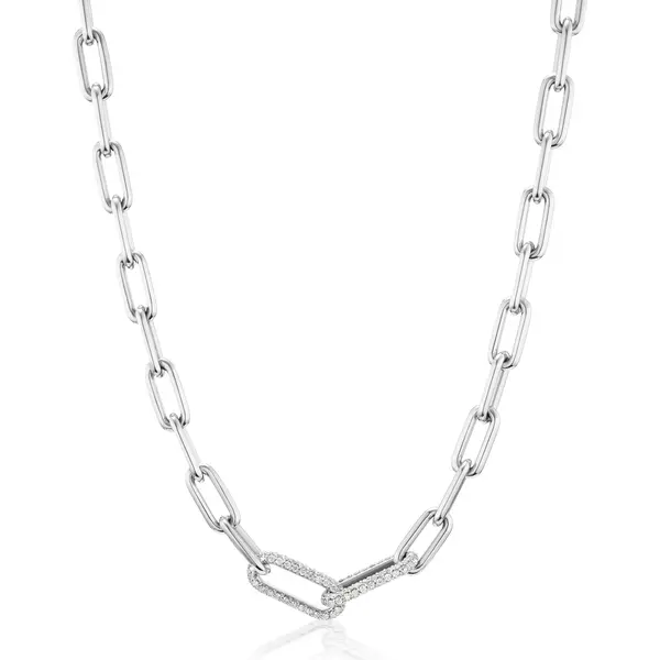 Sheryl Lowe Diamond Paperclip Link Chain - Sterling Silver