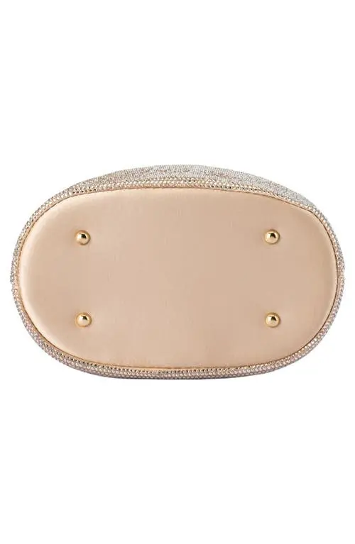 OLGA BERG Crystal Top Handle Clutch - Champagne
